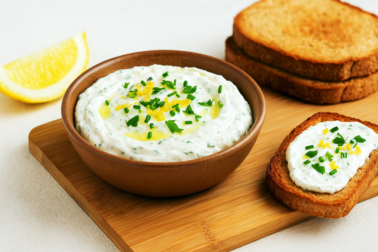 Tartinade fromage frais, herbes fraîches et citron - Recette et ...