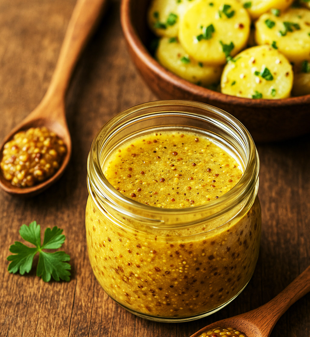 Vinaigrette à la moutarde à l'ancienne - Recette et conseils - Saucer.fr
